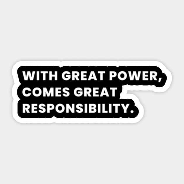 Spiderman Uncle Ben Quote Spider Man Sticker Teepublic